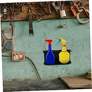 OSOLADY Spray Bottle Holder Wall Hanging Spray Bottles Storage Rack Heavy Duty Hooks Spray Bottle Mount Bracket Wall Bracket Spray Bottle Wall Mount Spray Bottle Hook Black Stainless Steel