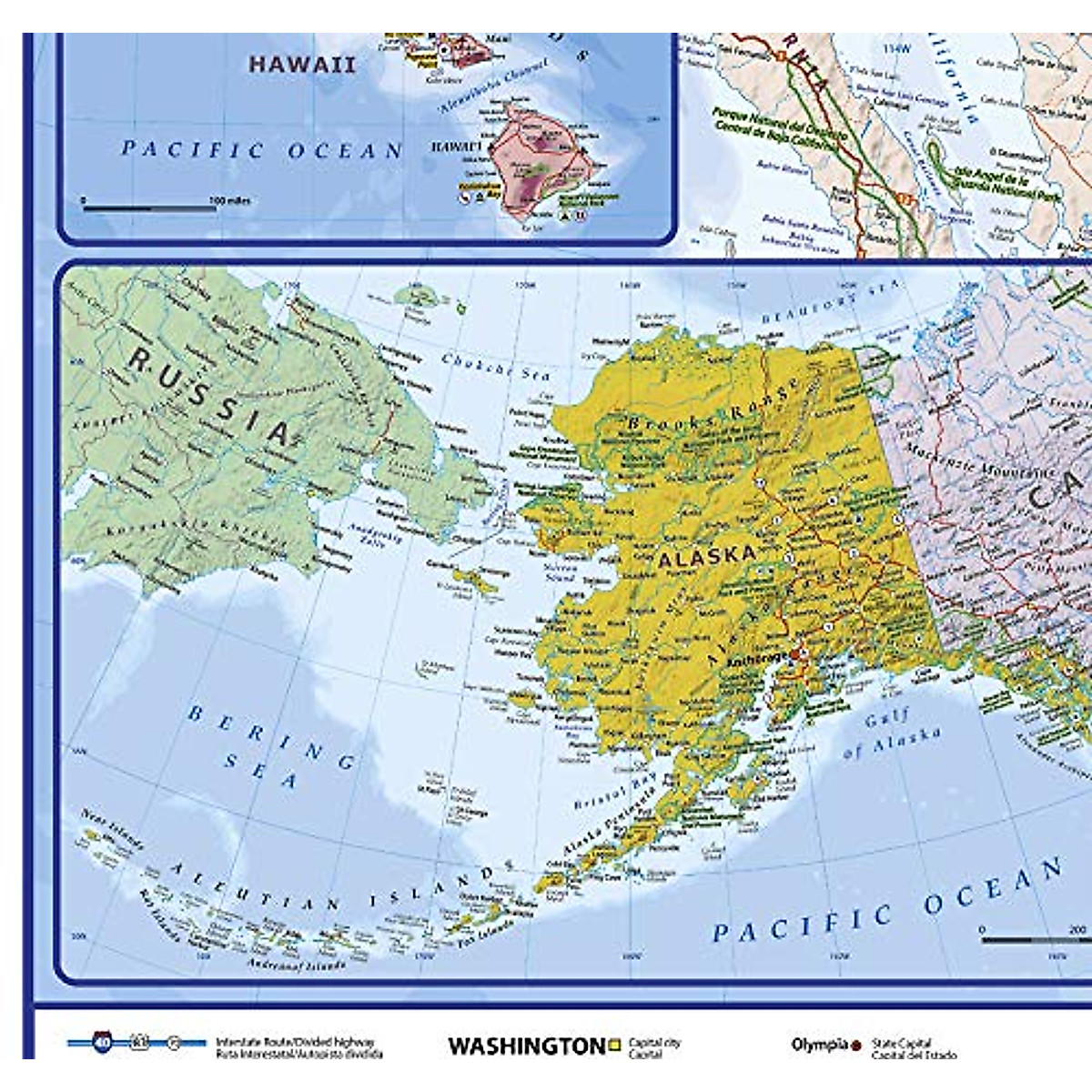 XXL USA Map Premium Poster Giant America Map with all States 55" x 39" MAPS IN MINUTESÙ (55"x39")