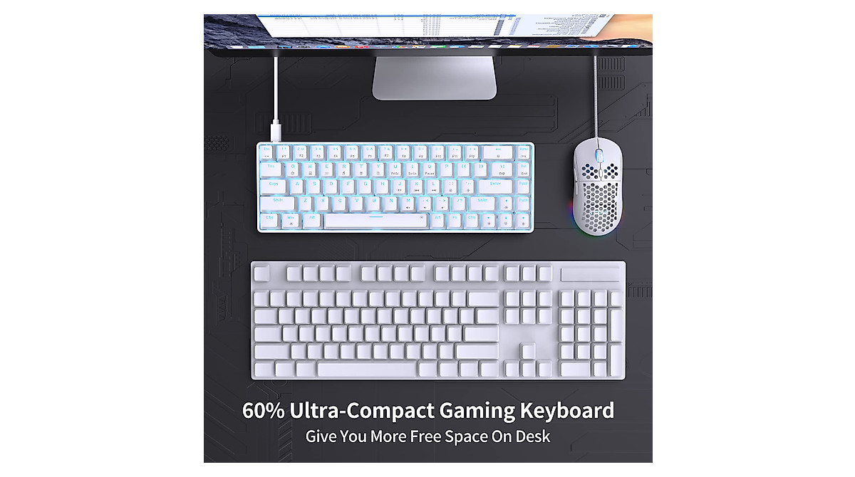 DIERYA T68SE Mechanical Gaming Keyboard - Compact & LED