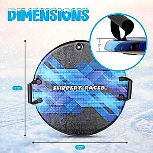 Slippery Racer Downhill Zeus Adults and Kids Foam Saucer Disc 1 Rider Snow Sled Toboggan with Handles, Midnight Hologram (1 Pack)