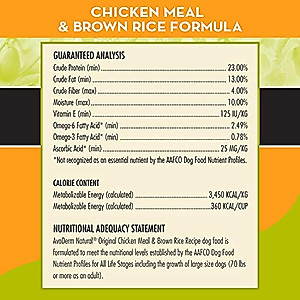 AvoDerm Natural Dry Dog Food, For Skin & Coat, Chicken & Rice Formula, 30 pounds