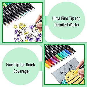 Mr. Pen- Dual Tip Permanent Markers, 12 Pack, Fine & Ultra Fine Tip, Fine Tip Permanent Markers, Fine Tip Marker, Permanent Markers Fine Point, Fine Point Permanent Marker, Marker Pens Fine Point