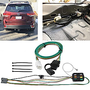 RED WOLF 4 Pin Trailer Wiring Harness Connector Adapter Compatible with Toyota Highlander 2011-2019 for Towing Trailer Add Brake/Signal Light, 4 Way Flat Cable Plug Adaptor Kit