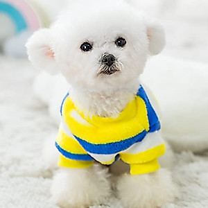 Striped Dog Sweater Dog Sweaters for Small Dogs Boy Girl Winter Puppy Shirt Cute Pet Clothes Outfits Apparel Warm Fleece Cats Vest Apparel for Chihuahua Yorkie Teacup 3 Pack (Medium, Stripe)