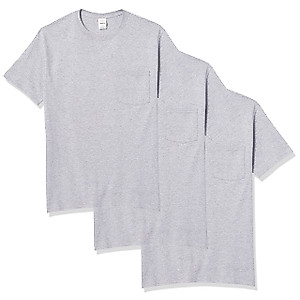 Hanes Men's Workwear Short Sleeve Tee (2-Pack), Light Steel, 4X Large