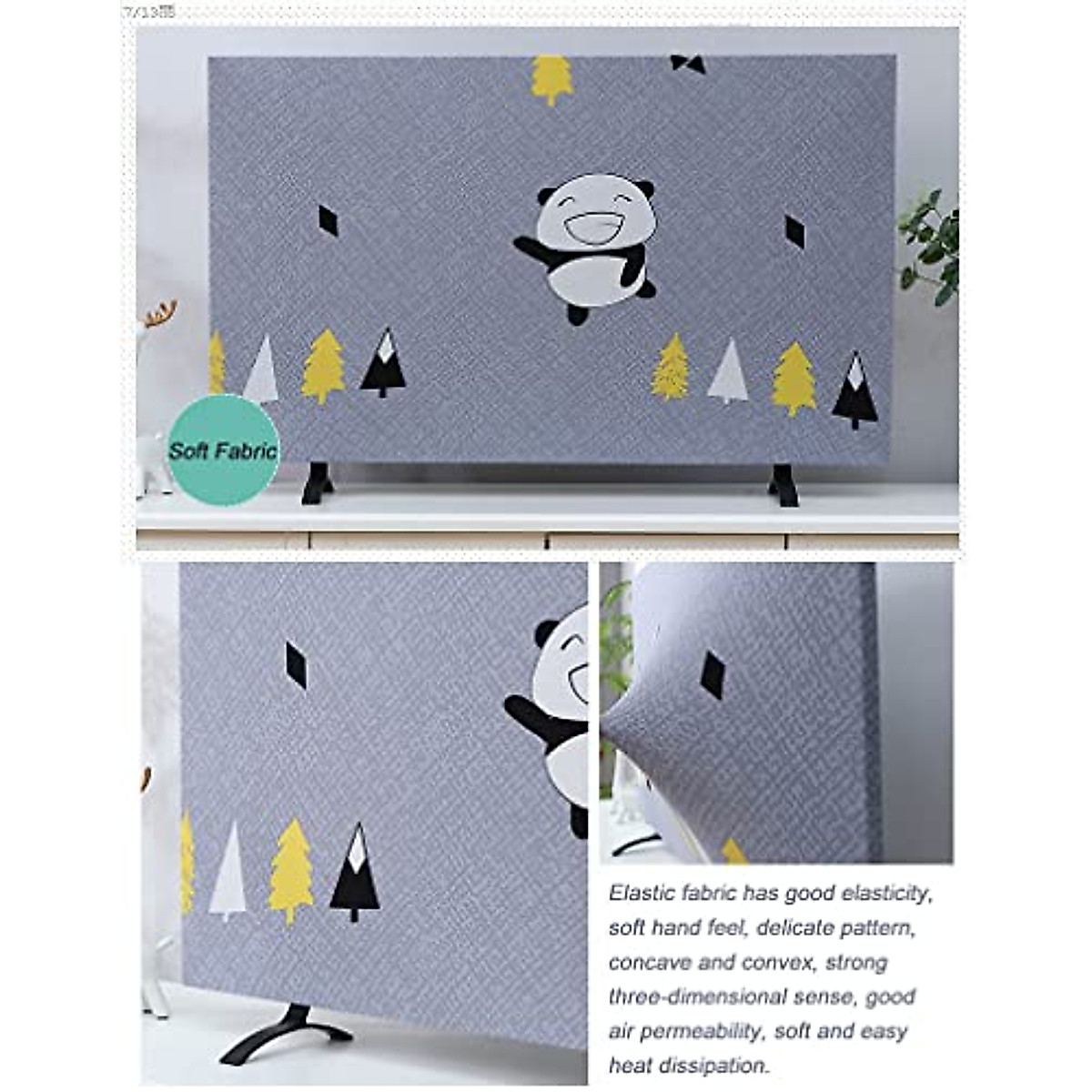 YIJIAFEIFEI Television Cover for Dustproof and Decorative Soft Polyester Fiber Tv Cover with Edge of Elastic Band LCD TV Display Dust Cover(Size:40 inches)