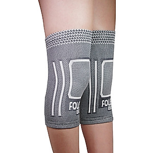 Knee Support Brace Pair for Women Men - Knee Compression Sleeve for arthritis Knee Pain Recovery Running Sports Athletic Injuries Two Pieces