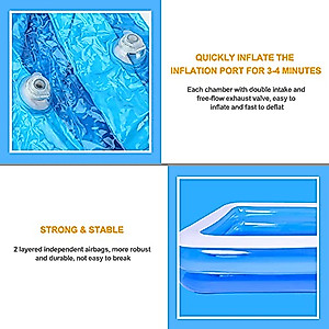ACETOP Swimming Pool, 102 inch X 68 inch X 20 inch Full-Sized Family Blow up Pool, Thick Wear-Resistant Big Above Ground, Garden, Backyard Water Party (0265)