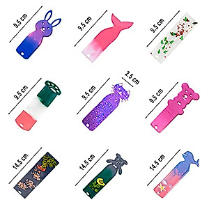 9Pcs Resin Bookmark Mold with 20Pcs Tassels, Silicone Rectangle Mold, Unique Resin Molds for Epoxy Resin, Bookmark Moulds Kits for Resin Casting DIY