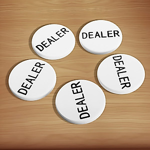 GSE Games & Sports Expert Dealer Button - Set of 5 Professional Casino Texas Hold‘em Poker Button for Gambling Card Games, Texas Hold 'em, Poker Nights, Tournaments