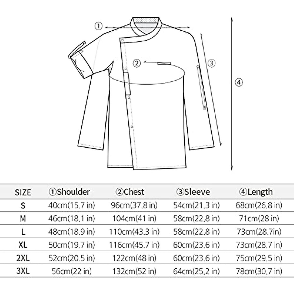 BE THE CHEF Asian Fit Performance 2 Colors Striped Crossover Collar Chef Coat Jacket with Cool Mesh Panels (Black, Medium)