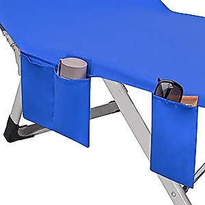 Microfiber Blue Beach Chair Towel with Side Pockets, Chaise Lounge Chair Towel Cover for Sun Lounger Pool Sunbathing Garden Beach Hotel, Oversized, Tie-Dye Blue, 85" L x 30" W