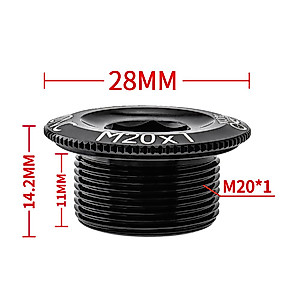 Yundxi 1 Piece Bike Crank Bolts Aluminum Alloy Bicycle Crankset Crank Fixing Bolt Chainwheel Screw Cap for Mountain Road Bike (M20*11mm)