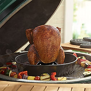 KAMaster Black Ceramic Chicken Holder for Grill,Beer Can Chicken Throne for Smokers Big Green Egg Parts Non-Stick Steamer Chicken Roaster Rack Vertical Chicken Stand for Kamado BBQ Accessories