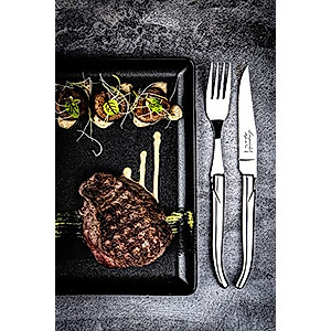 Laguiole Style de Vie Steak Knives, Luxury Line, 6 pieces, Fully Stainless Steel, in giftbox