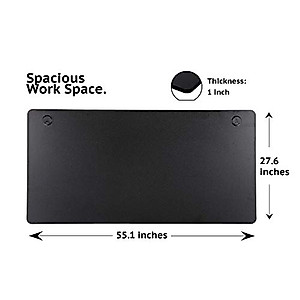 UNICOO Melamine 55.1 x 27.6 Inch Universal Table Top for Standard and Sit to Stand Height Adjustable Home and Office Desk Frames (Tabletop 55 - Black)