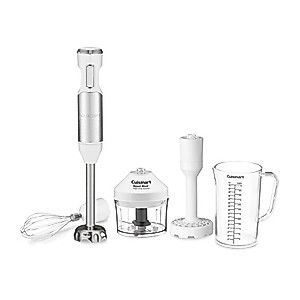 Cuisinart CSB-100W Smart Stick Variable Speed Hand Immersion Blender, Stainless Steel/White, 2018