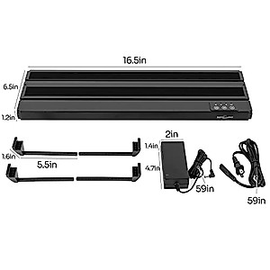 REPTI ZOO Dimming LED Aquarium Light Hood, LED UVB Reptile Light and LED Colorful Lights for Reptile Aquarium Tank Day and Night Use, 6 Flash Modes & Modular Plug Install