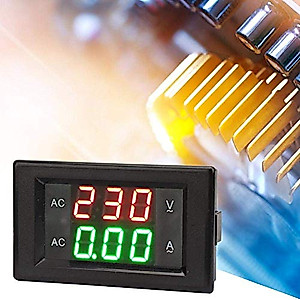 Digital Ampere Voltmeter LED Red and Green Display AC Ampere Meter 2 in 1 Multimeter Panel Dual Ampere Voltage Meter Volt Amp Meter AC60-500V AC 0~50A