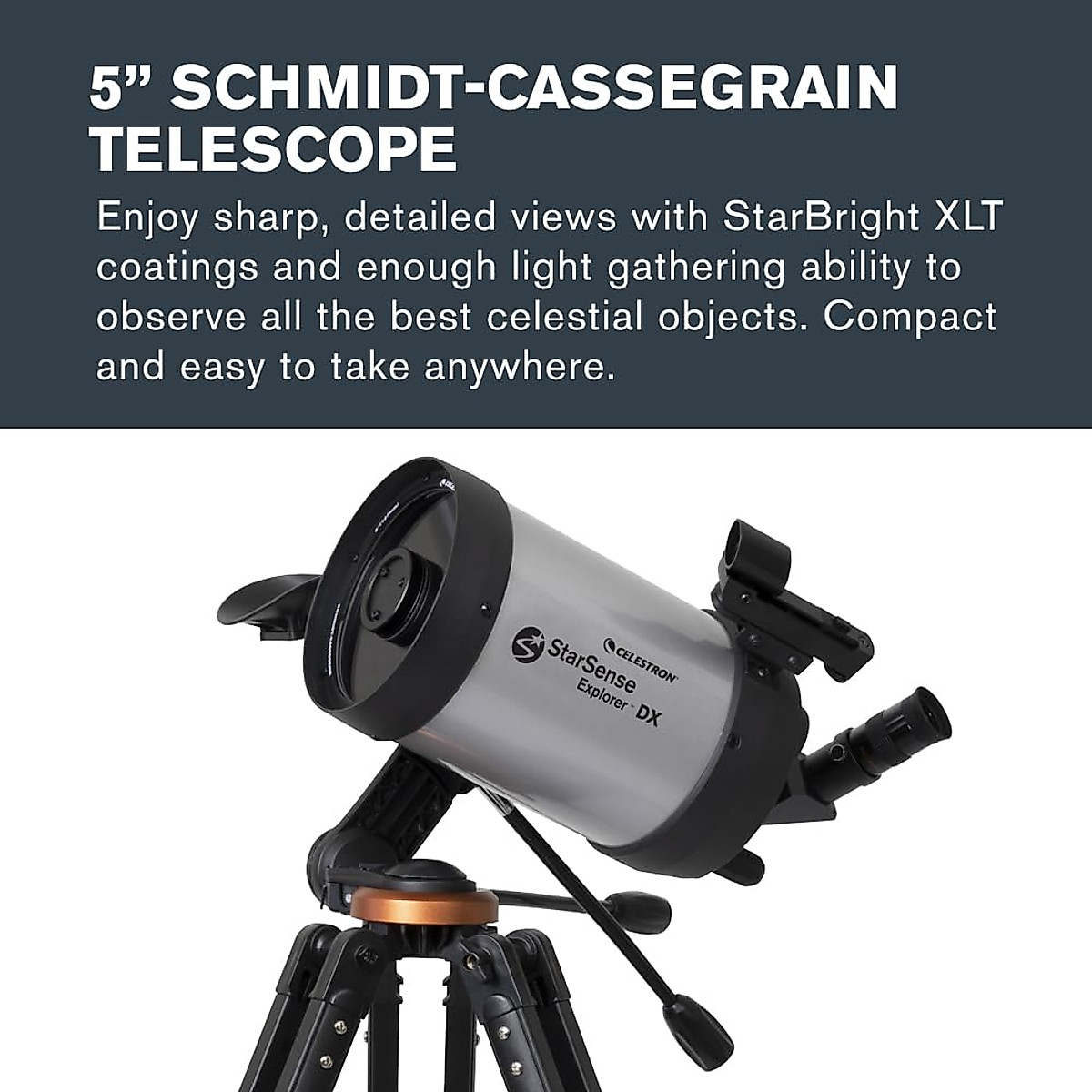 Celestron – StarSense Explorer DX 5” Smartphone App-Enabled Telescope – Works with StarSense App to Help You Find Stars, Planets & More – Schmidt-Cassegrain Telescope – iPhone/Android Compatible