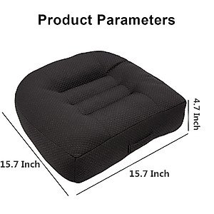 Car Booster Seat Cushion Heightening Height Boost Mat, Breathable Mesh Portable Car Seat Pad Angle Lift Seat for Car, Office,Home (Pure Black)