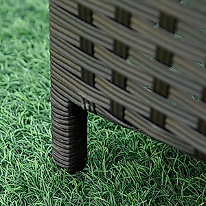 Outsunny Wicker Chaise Lounge, 4 Position Adjustable Backrest and Cushions Outdoor Lounge Chair PE Rattan Sun Lounger for Poolside, Balcony or Garden, Beige