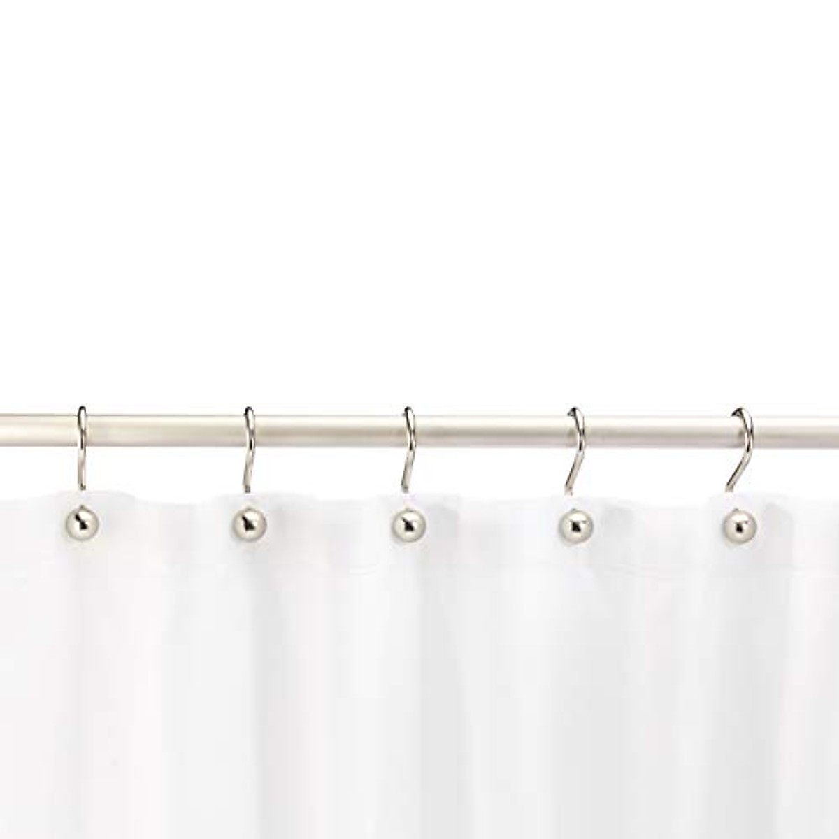 Amazon Basics Shower Curtain Hooks - S-Shaped Hooks, Nickel