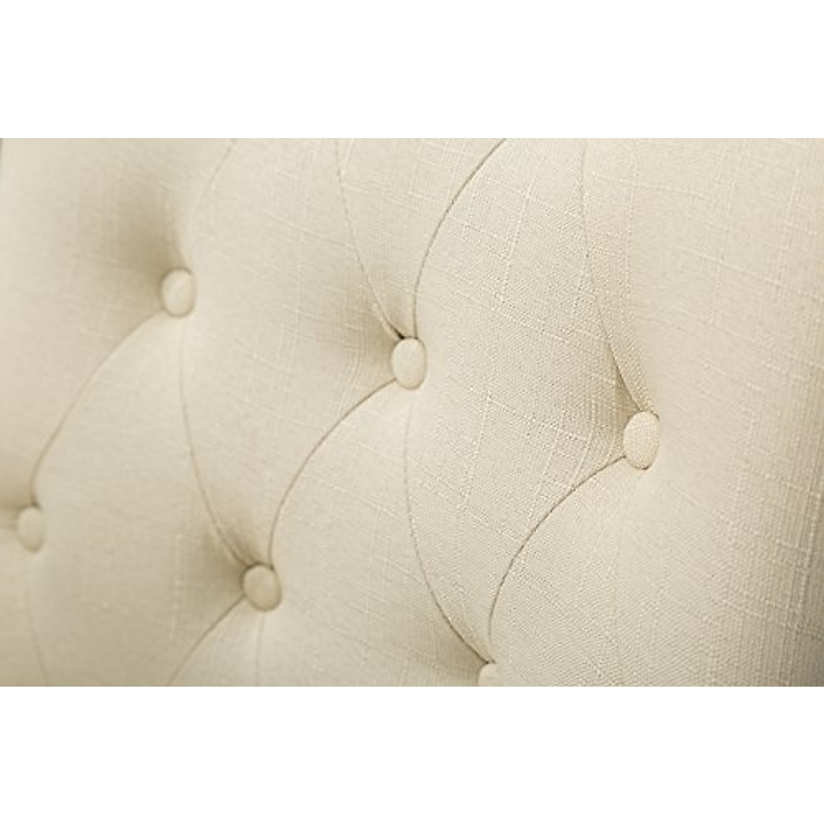 Roundhill Furniture Button Tufted Solid Wood Wingback Hostess Chairs with Nail Heads, Set of 2, Tan