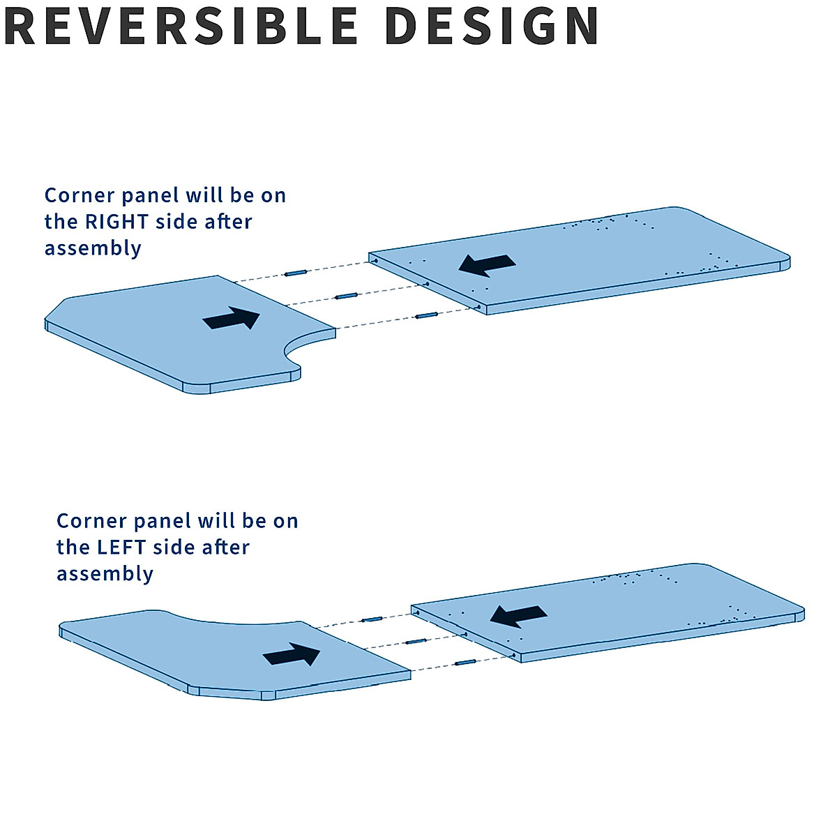 VIVO Universal 58 x 35 inch Reversible Corner Table Top for Standard and Sit to Stand Height Adjustable Home and Office Desk Frames, Black Desktop, DESK-TOP60R-B