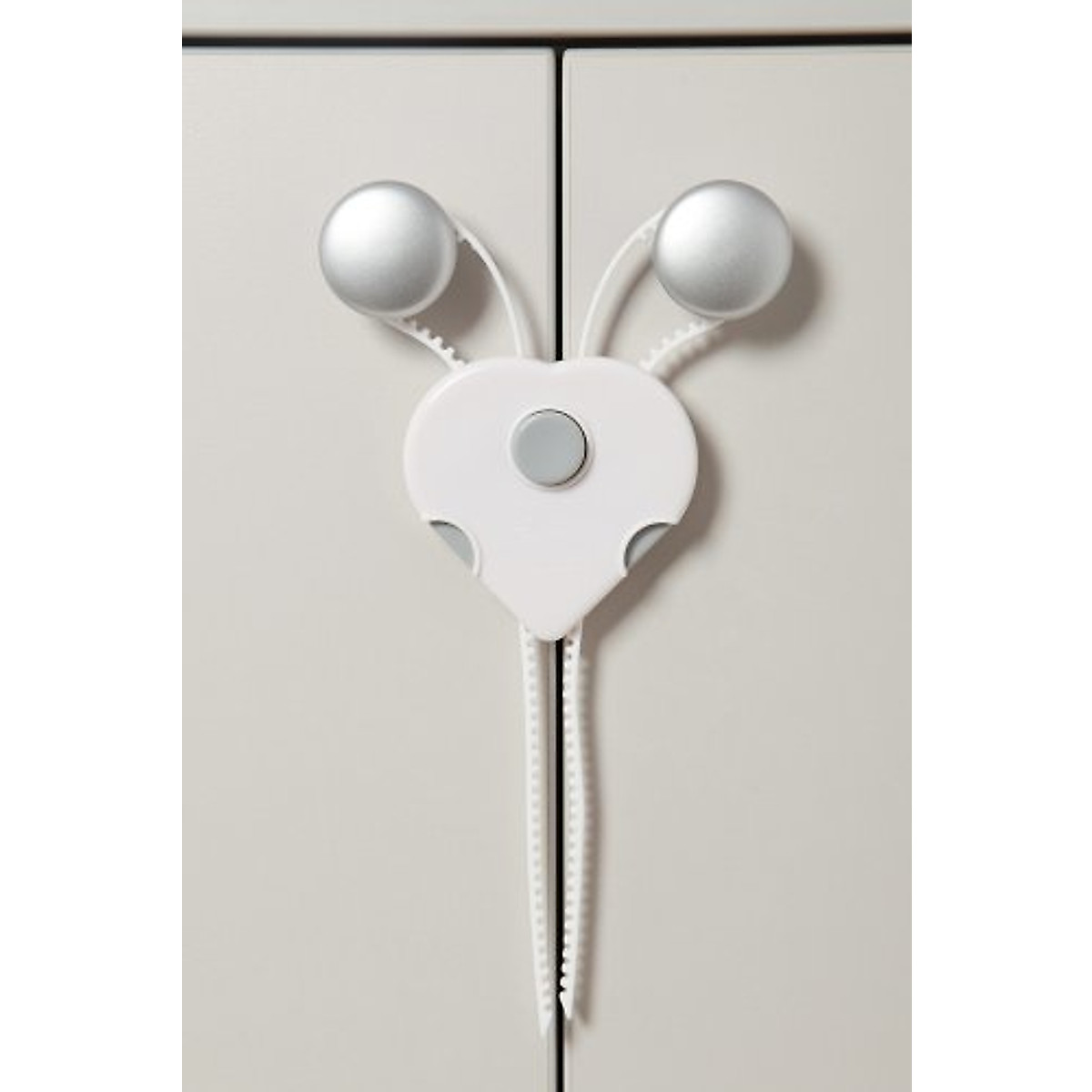 Dreambaby Flexi Lock - Cabinet & Drawer Handle Locks - Cabinet Safety Straps - with Multi-Touch Release System - White - 2 Count (Pack of 1) - Model L185