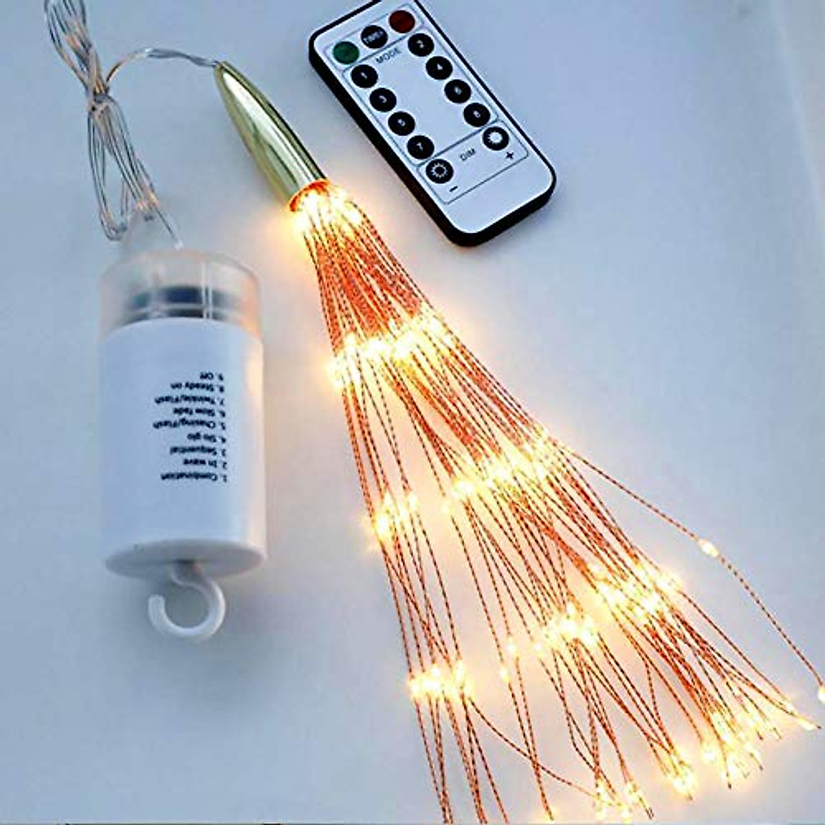 2 Pack Starburst Sphere Lights,200 Led Firework Lights, 8 Modes Dimmable Remote Control Waterproof Hanging Fairy Light, Copper Wire Lights for Patio Parties Christmas (2 Pack Battery Operated)