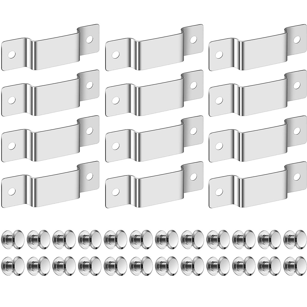 Metal Tape Measure Holder Clip, Small Tool Belt Tape Measure Holder Metal Belt Clip with Rivets for Drill, Measurement Tape, Leather Pocket Tool(12 Pcs)