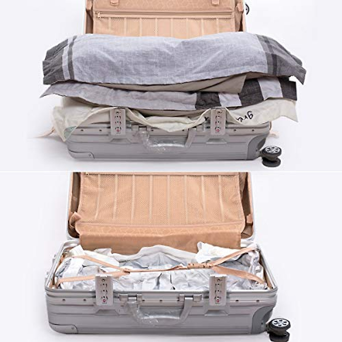 MRS BAG Vacuum Storage Bag - Strong 120 Micron (40% Thicker) - 8 Pack (3Large(32x24'')+ 3Medium(28x20'')+ 2Small(24x16'')) Clothes Storage Bags with Free Double Hand Pump