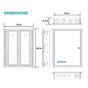 Structured Media Enclosure Accessories - Structured Wiring Cabinet - Structured Wiring Enclosure - Structured Media Cabinet - Structured Media Center - Fasthome Surface Mount Enclosure - STEREN 19"