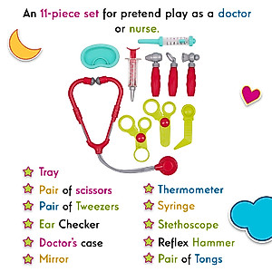 Battat – Pretend Play Doctor Set – Kids Nurse Toys – 10-Pieces & Carry Case – Toddler House Call Playset – 3 Years + – Deluxe Doctor Kit