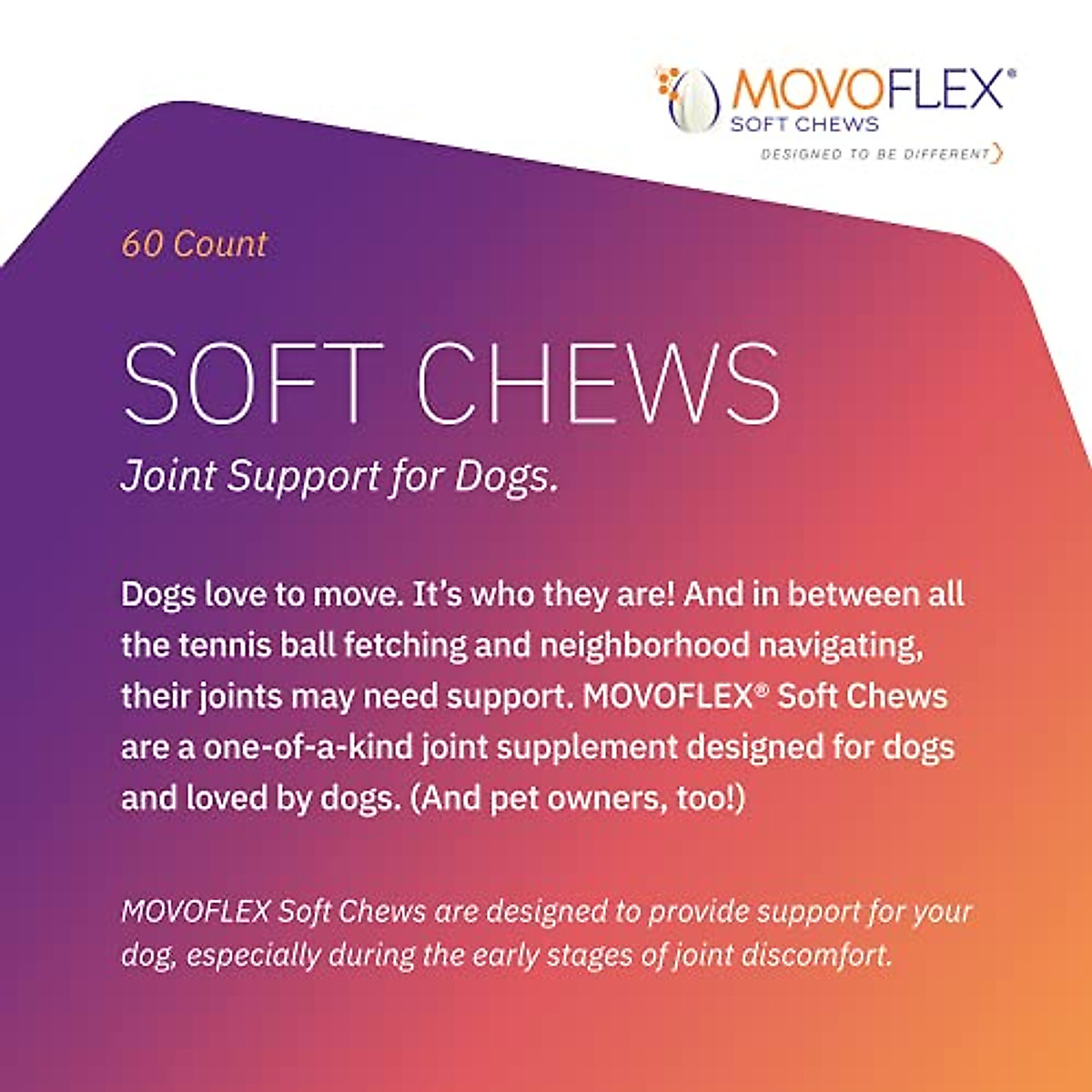 MOVOFLEX Joint Support Soft Chews for Medium Dogs (60 Count) | Veterinarian Formulated, Gluten-Free