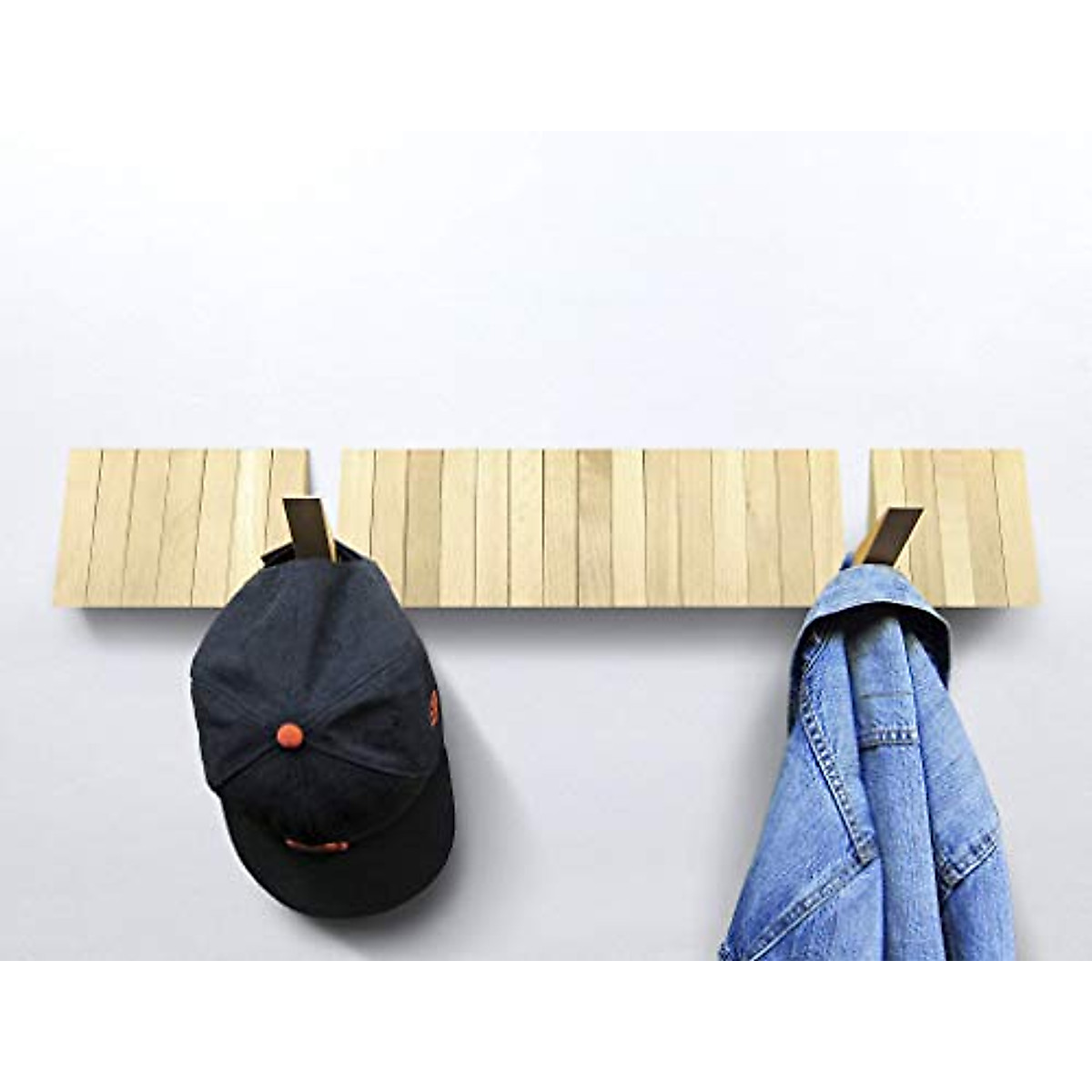 Natural Wooden Coat Hooks Vintage Hangers.Beech Wall Mounted Hat,Back Pack,Baseball Hat,Towel,Purse Decorative and Heavy Duty Hangars.Contemporary round wall coat hook.(Beech Wood,3.2inch,pack of 4)