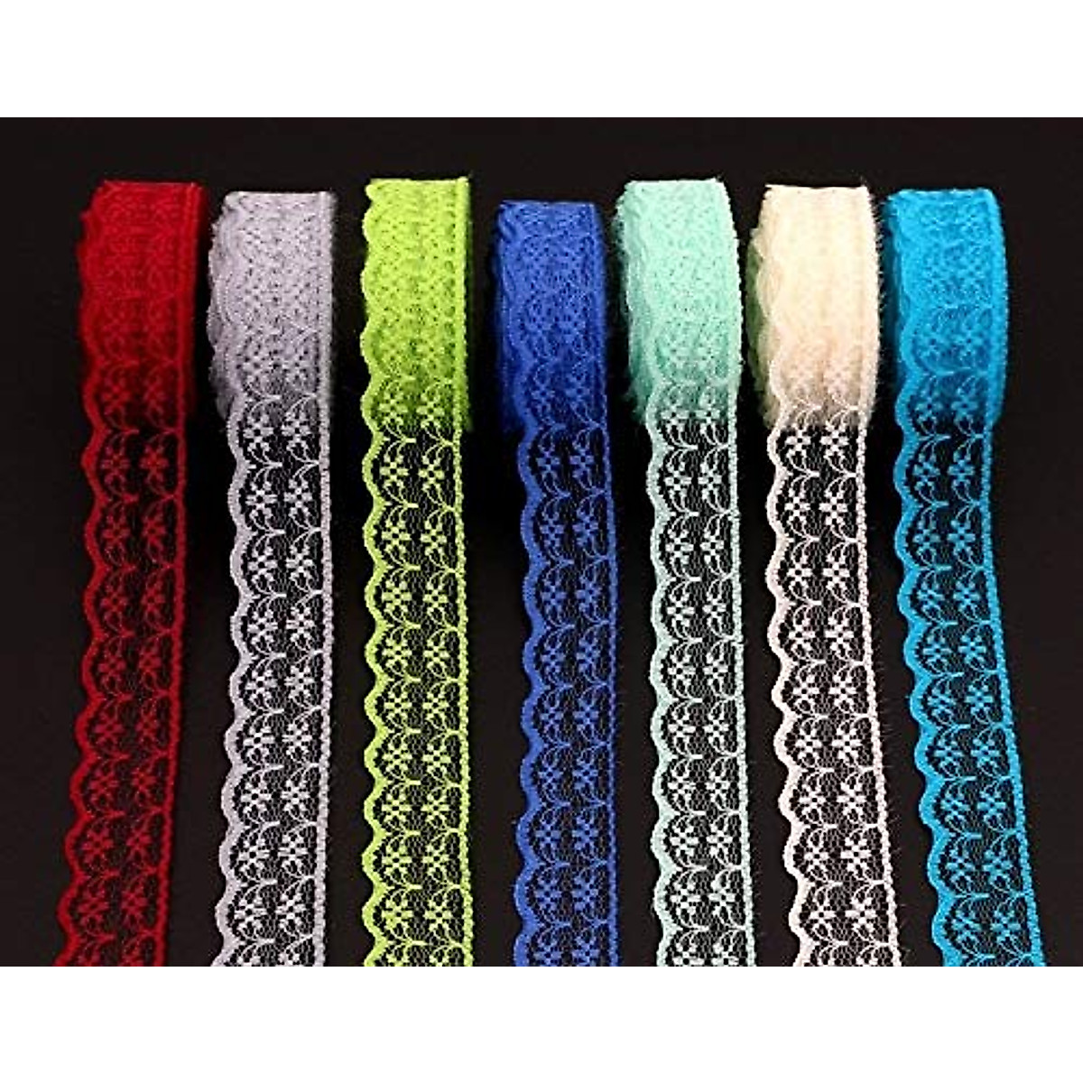 20 Rolls 200 Yards Mixed Color Floral Pattern Fabric Lace Ribbon