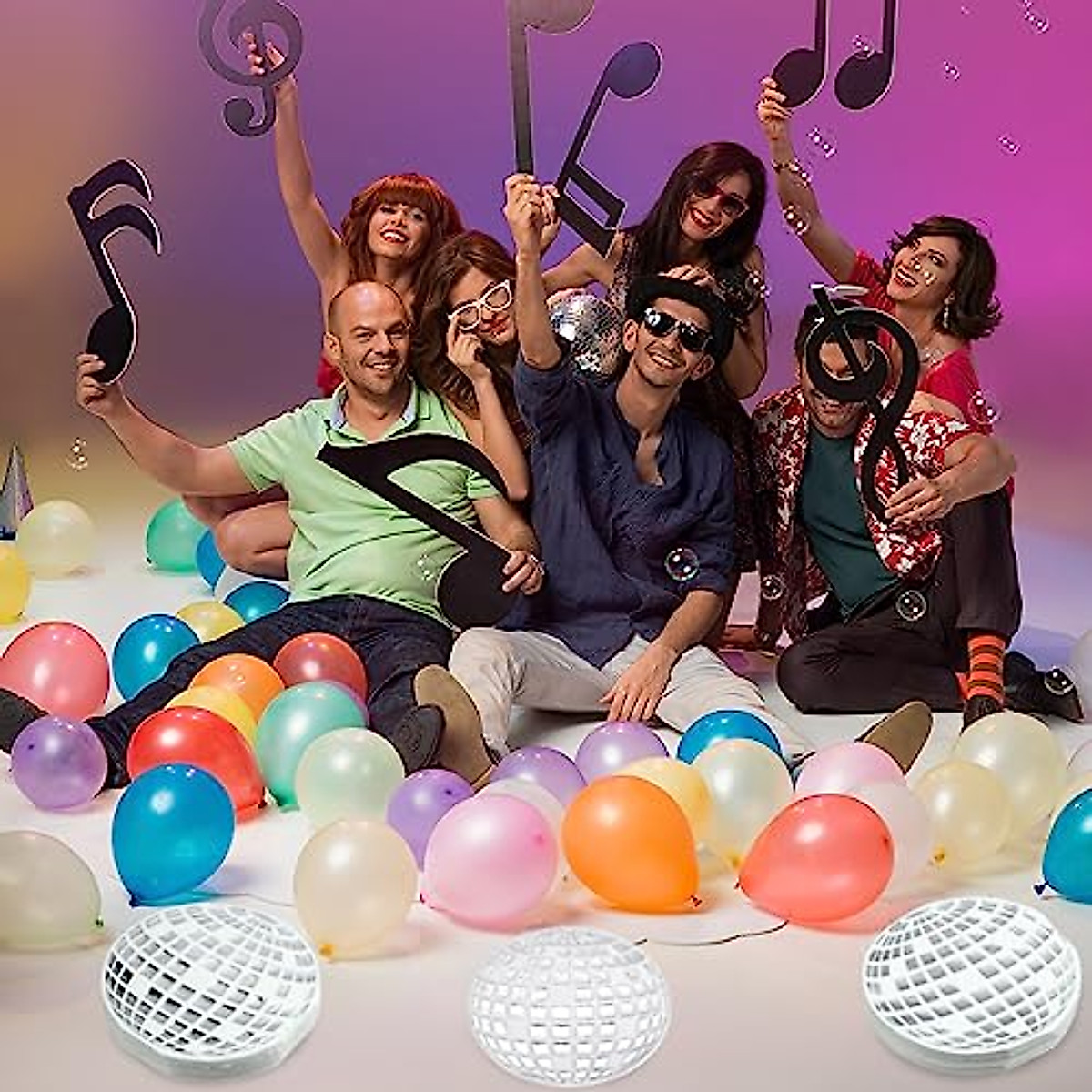 100 Pack 6.4 Inch Silver Foil Napkins Disposable Beverage Napkins Christmas Party Paper Napkins Party Decorations for Wedding Birthday Disco Party Bridal Shower Engagement(Disco Ball)