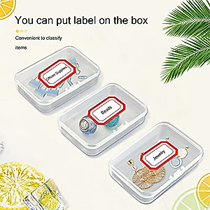 YASUOA 6 Pack Rectangle Mini Storage Containers Box with Hinged Lid, Storage Containers for Business Card, Crafts Accessories, Screws, Drills, Battery, Tiny Bead (3.5x2.5inch)
