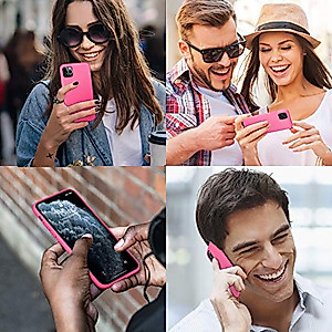 DTTO Compatible with iPhone 11 Pro Case, [Romance Series] Full Covered Silicone Cover [Enhanced Camera and Screen Protection] with Honeycomb Grid Cushion for iPhone 11 Pro 5.8" 2019, Rose Red