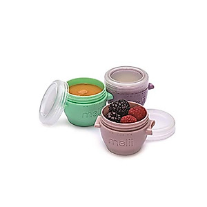 melii Snap & Go Baby Food Storage Containers with lids, Snack Containers, Freezer safe - Set of 6, 2oz