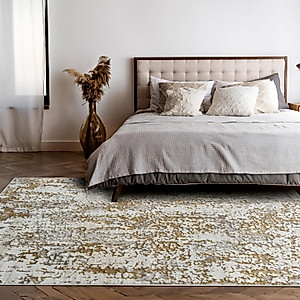 LUXE WEAVERS Modern Abstract Textured Patterned Area Rug,Gold,8'X10'