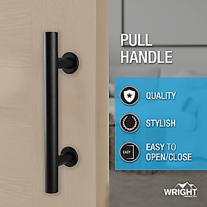 Wright Products 4 Pack Interior Barn Door Pull and Flush Handle Set - Mounting Hardware Included, Matte Black