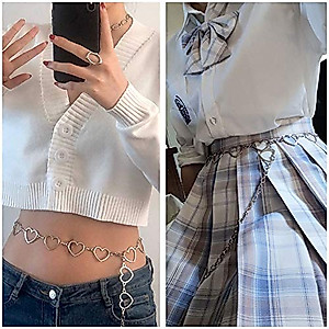 KOEDLN Hollow Heart Charms Waist Body Chain Trendy Belt Belly Chain for Women Girls Clothes Accessory Jewelry Adjustable