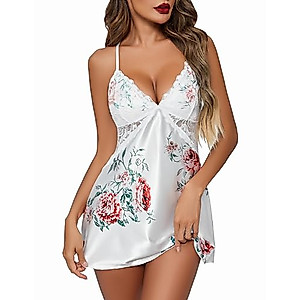 Avidlove Women'S Lingerie Cute Floral Pajama Set Lingerie Party Satin Clubwear
