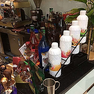 Abledance YeBetter Bottle Wire Display Rack Monin Syrup Rack Coffee Storage Rack Multifunction Milk Tea Cup Rack Display, Black