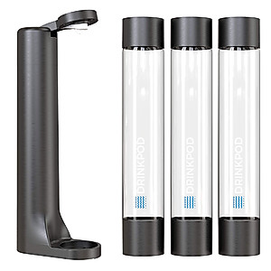 Fizzpod Sparkling Water Maker Soda Maker Infused Fruits Soda Maker Machine for Carbonating with 1L Carbonating Bottle, Seltzer Fizzy Water Maker, Includes 3 x 1l Carbonating Bottle Compatible with 60L