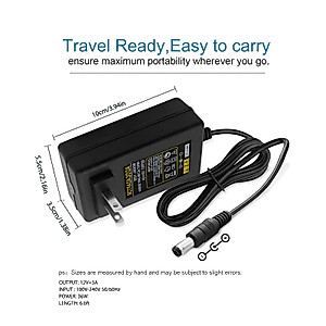 12V 3A Adapter Power Supply Cord Fit for DOSS SoundBox XL, Braven BRV-X BRVX BRVXGWB BRVXBBB 805 1100 BRV-HD Bluetooth Speaker, Bose Companion 2 Series II III 2 3 PC Speakers Replacement Charger Cable