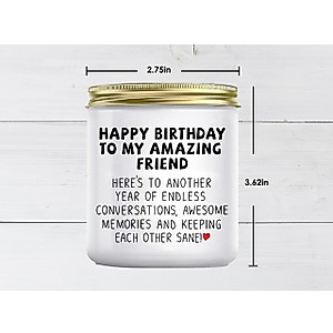 POTENTIA Birthday Gift for Women Happy Birthday Candle Birthday Gift Ideas for Her and Him Best Friend Female Girl Coworker Bestie Men BFF Gift 9Oz Lavender Scented Candle with Gift Ready Premium Box